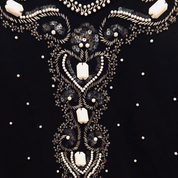 azi | Tops | Azi Black Sequined Evening Top Size Small | Poshmark